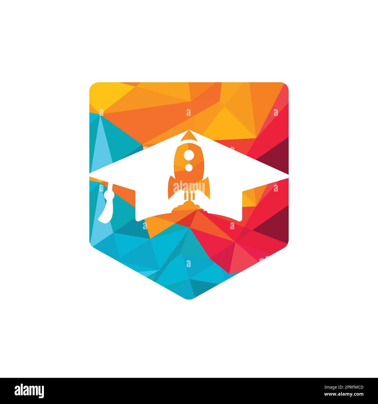 Graduation cap with rocket logo design. Rocket logo for aviation ...