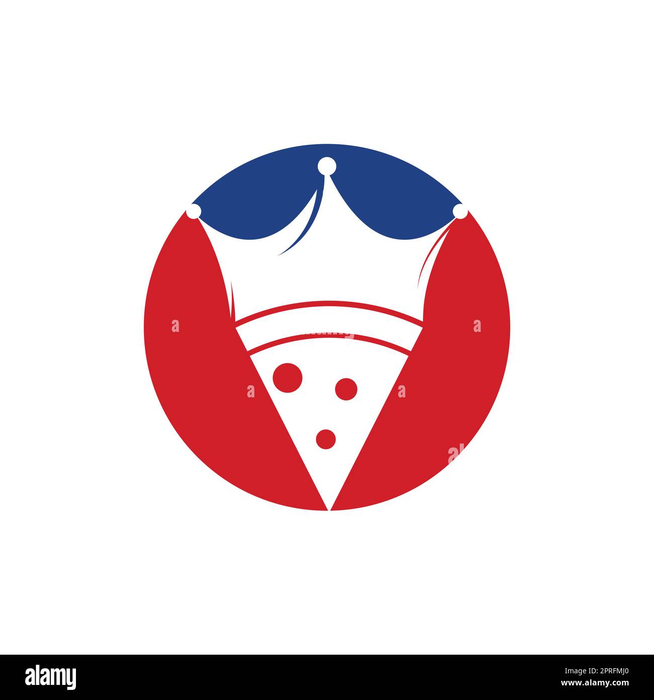 Pizza king vector logo design template. Crown and pizza slice icon ...