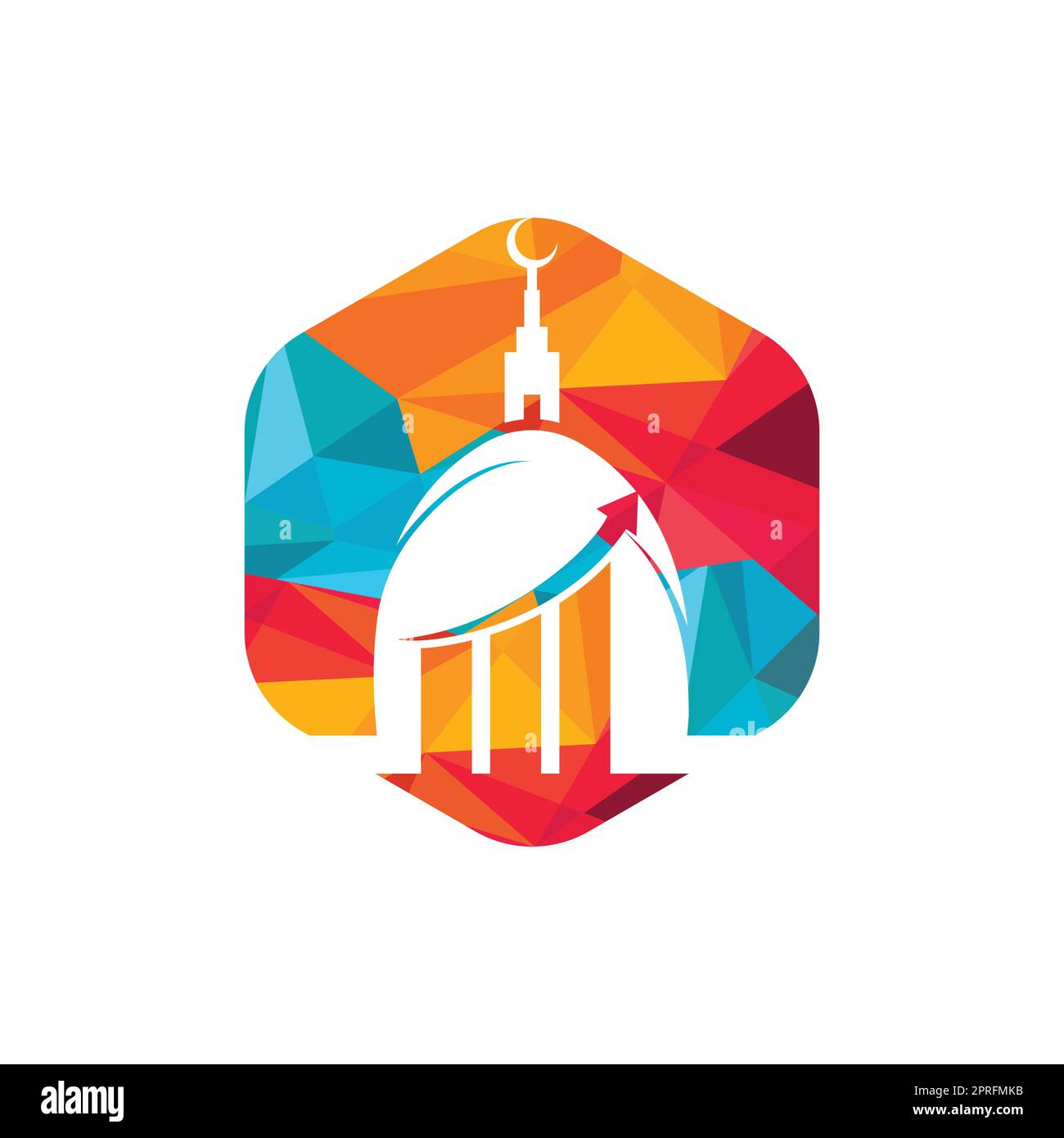 Islamic chart business vector logo design template. Mosque and bar ...