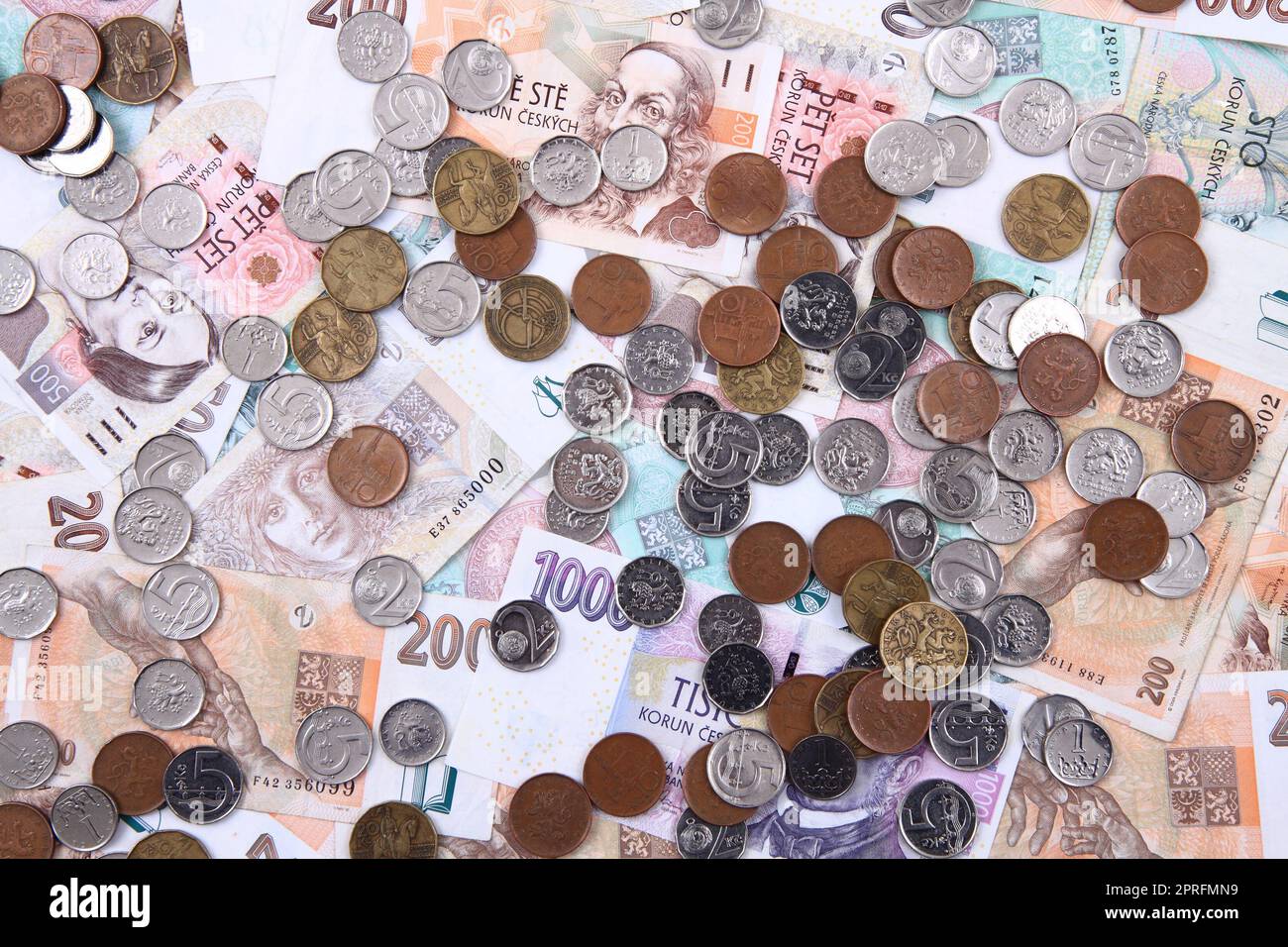 czech koruna money texture as nice background Stock Photo - Alamy