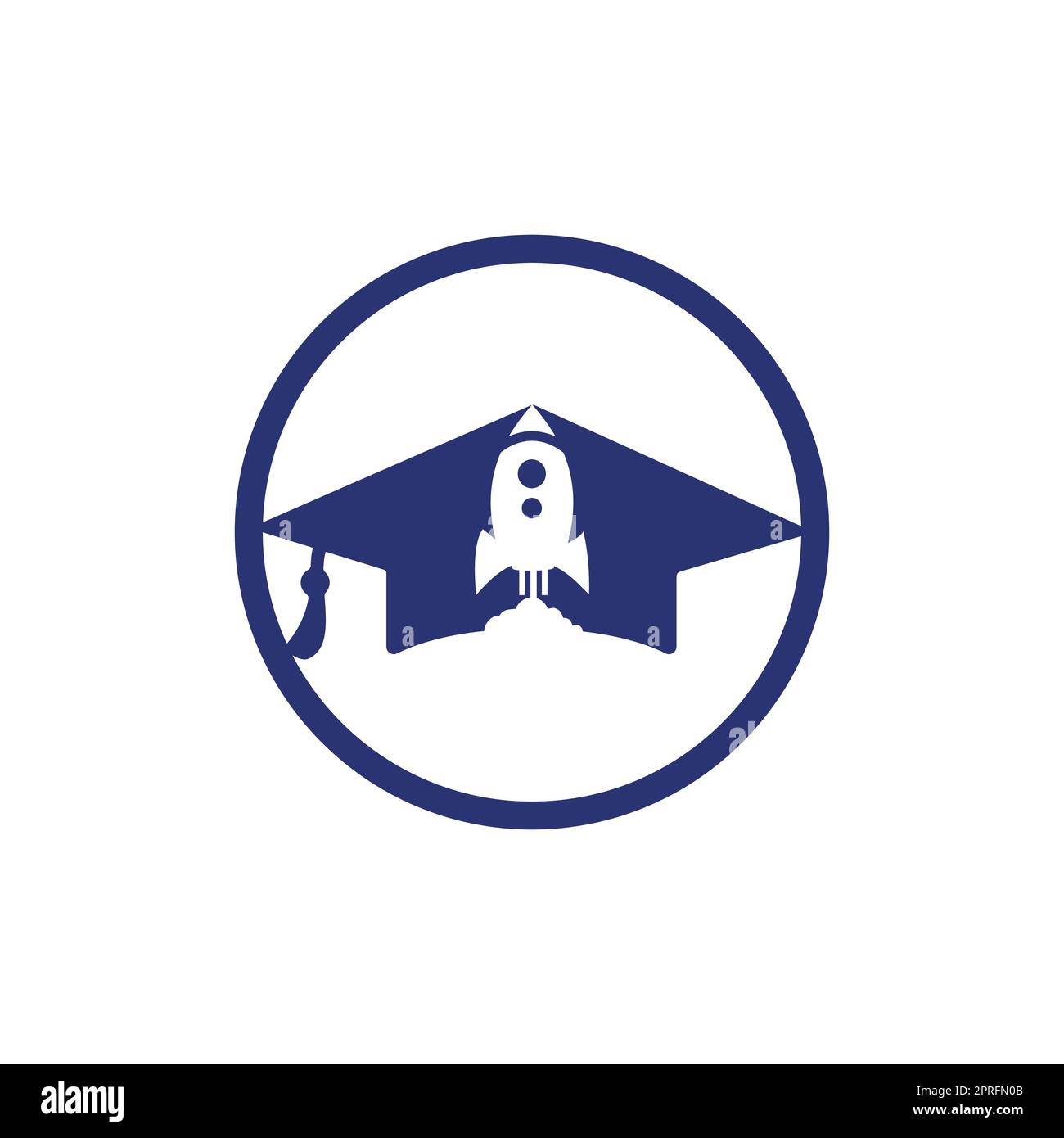 Graduation cap with rocket logo design. Rocket logo for aviation ...
