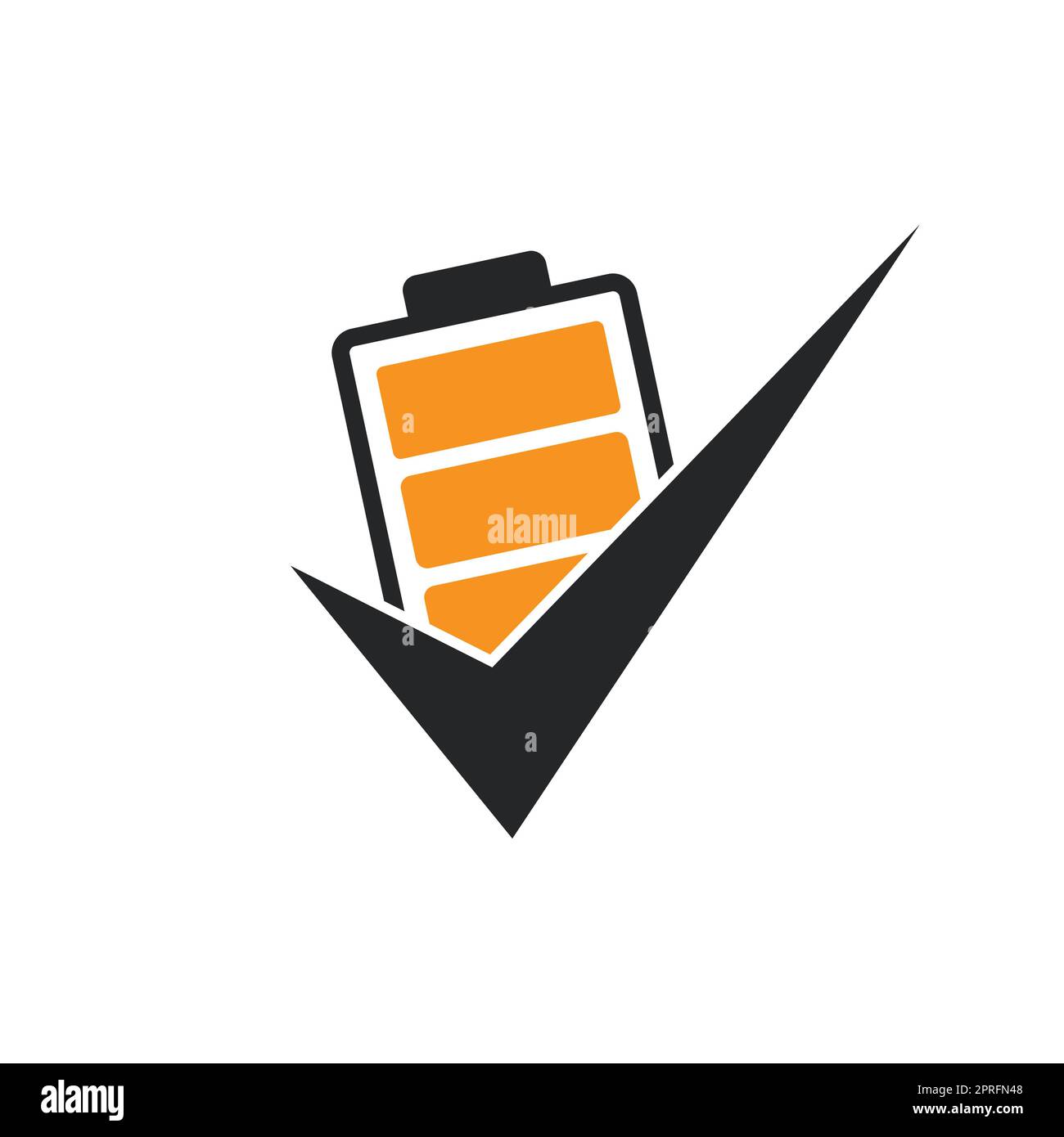 Battery check mark vector logo design template. Vector illustration of ...