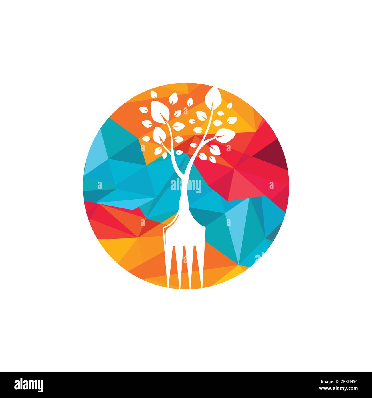 Fork tree vector logo design. Restaurant and farming logo concept Stock ...