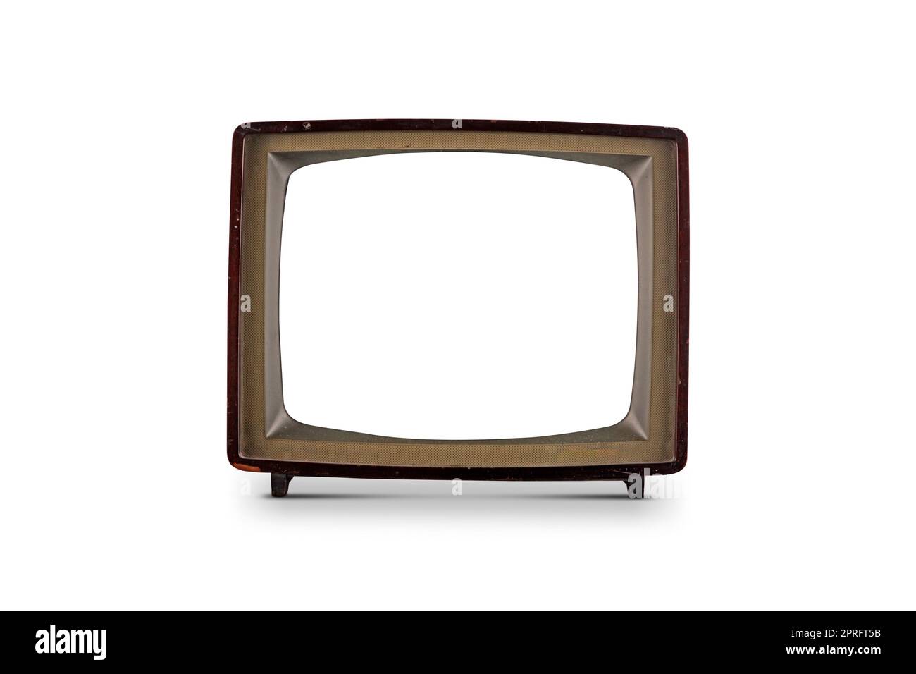 old tv on white background isolated Stock Photo - Alamy