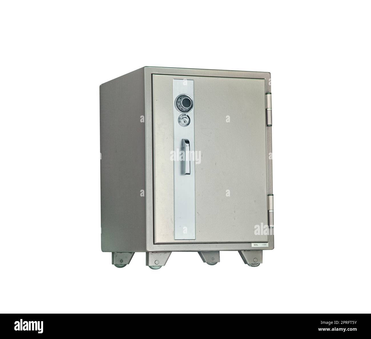 Old iron safe isolated on white background Stock Photo - Alamy