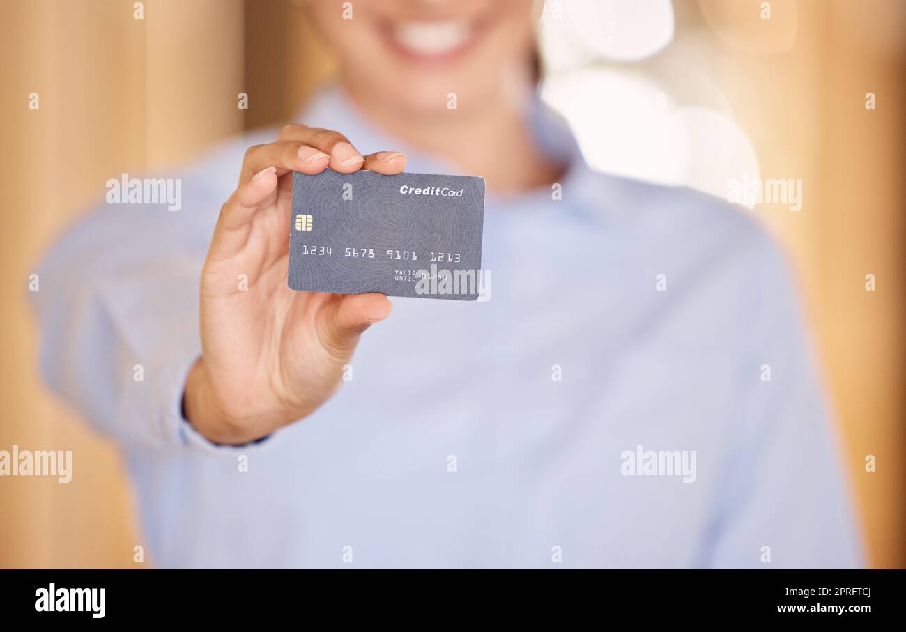 Shopping, bank and credit card business woman doing online shopping ...