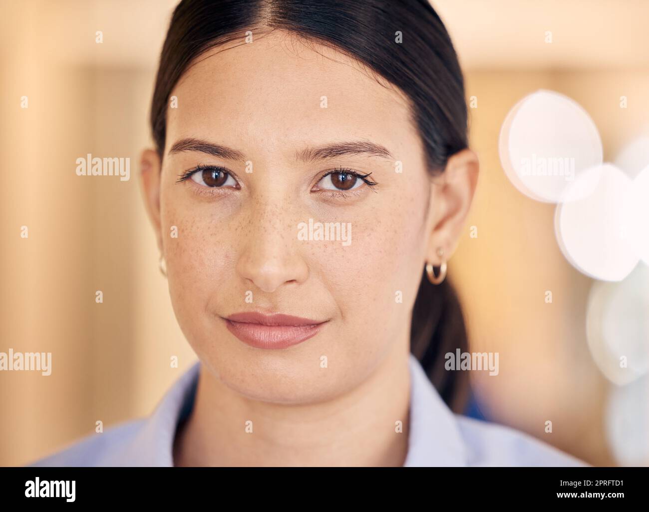 Skin, face and beauty with a confident, serious and focused woman ...