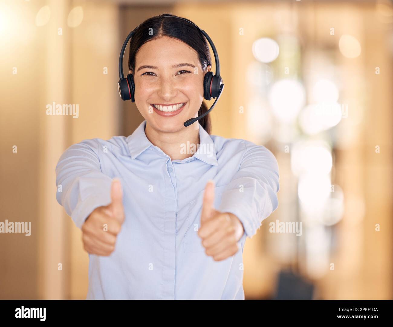 Call center office thumbs hi-res stock photography and images - Alamy