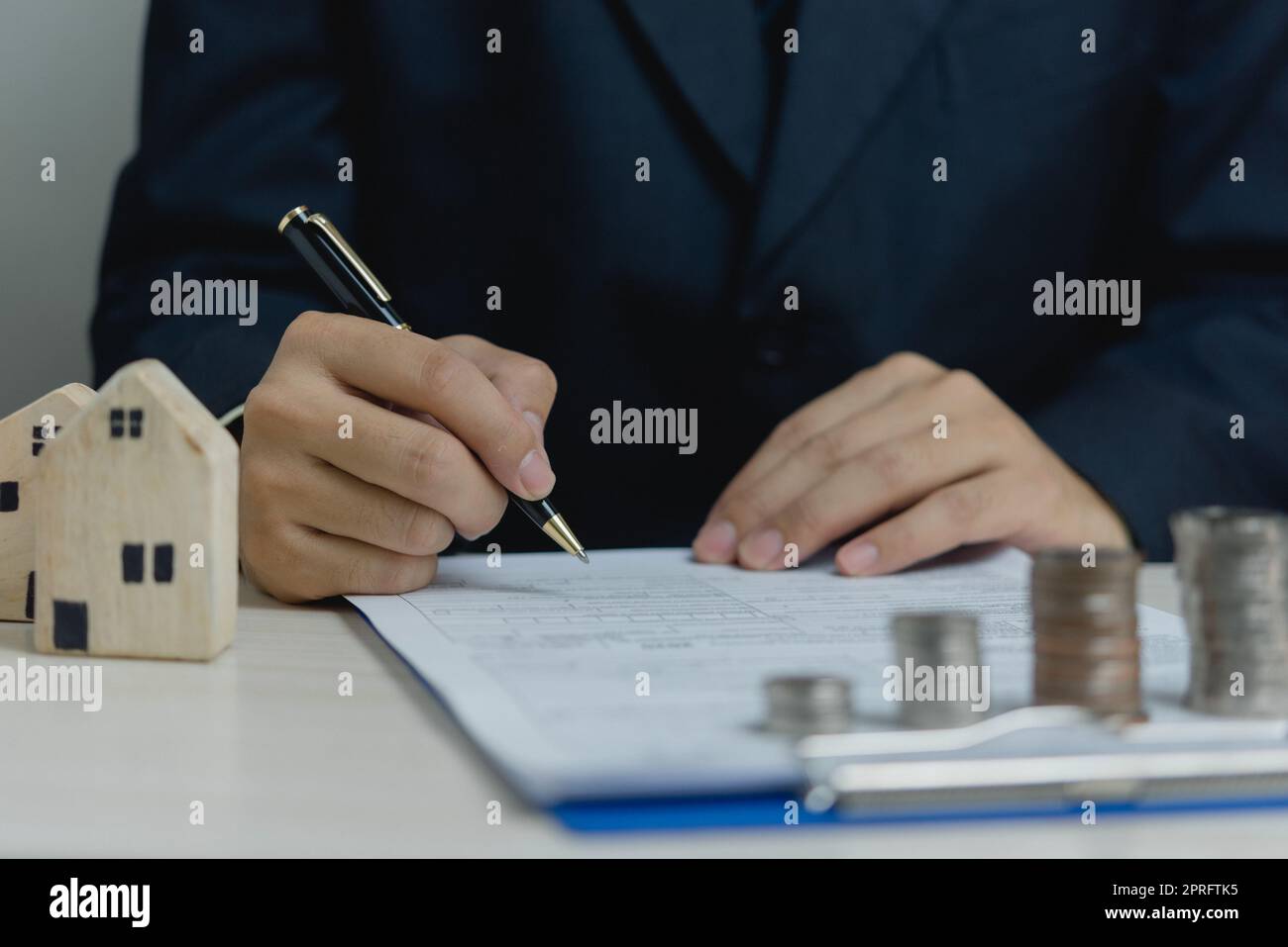 Businessman holding document documents hi-res stock photography and ...