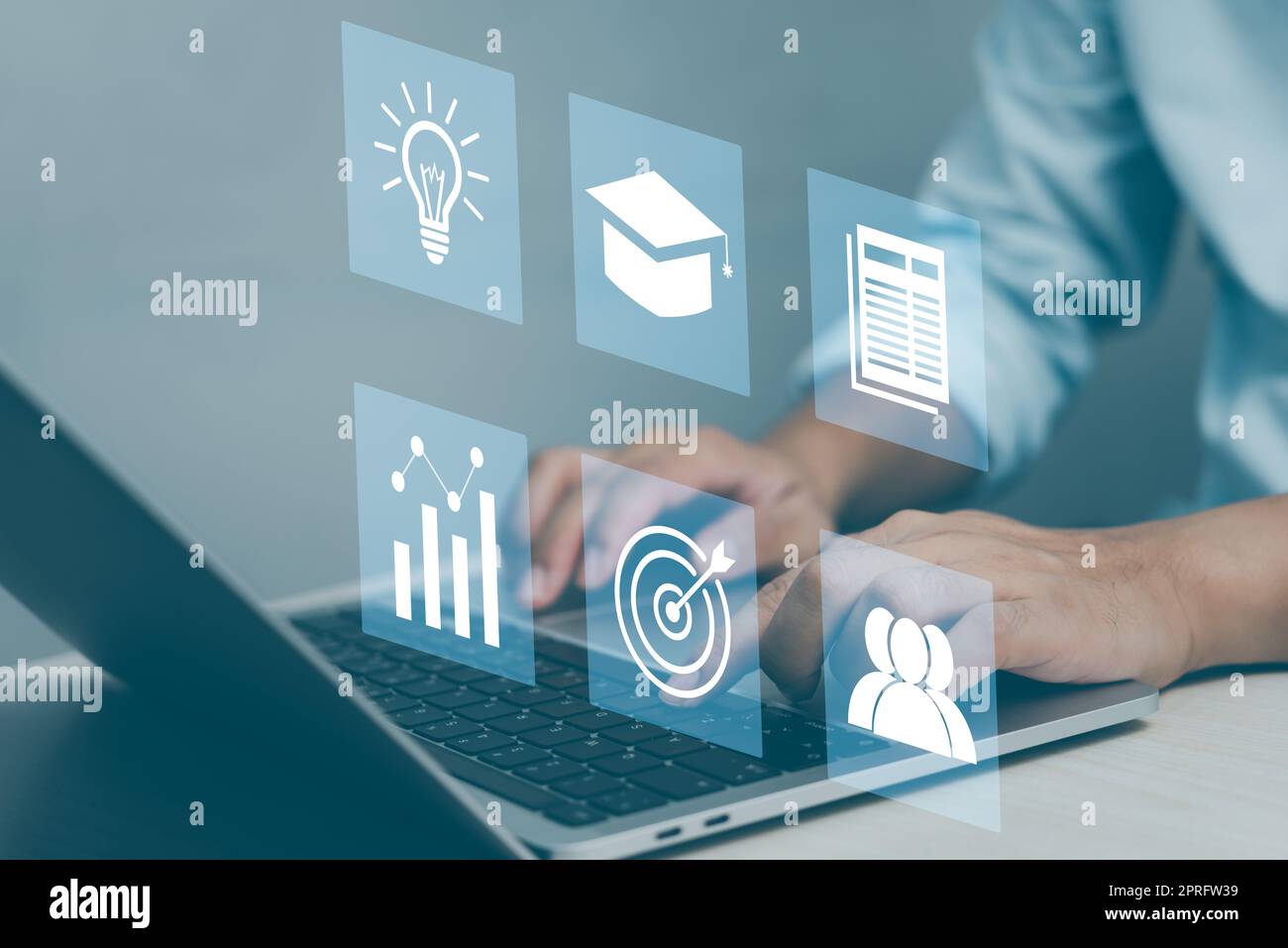 Digital internet technology online lessons screen. E-learning education ...