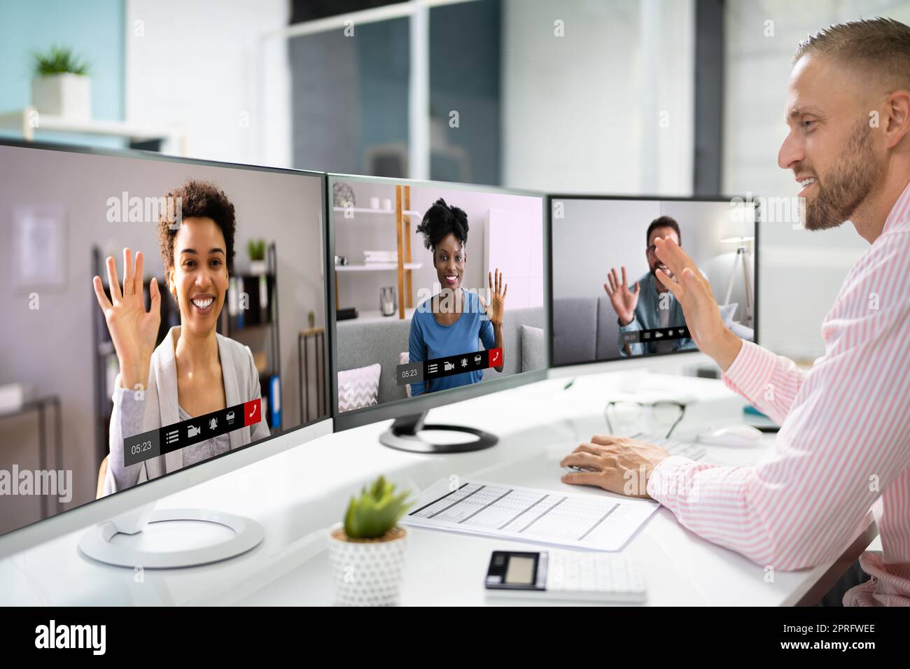 Online Video Conference Webinar Meeting HR Stock Photo - Alamy