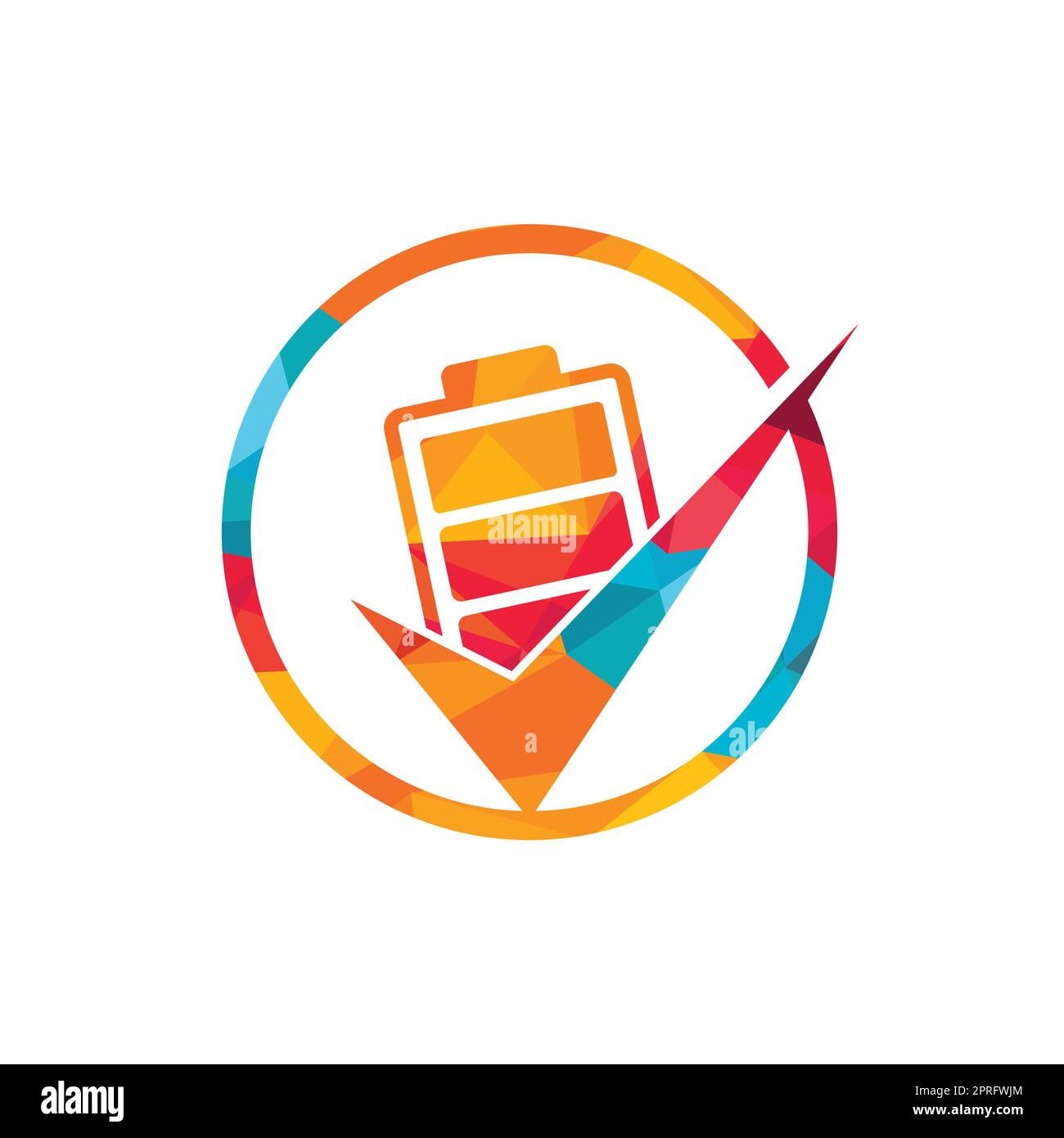 Battery check mark vector logo design template. Vector illustration of ...