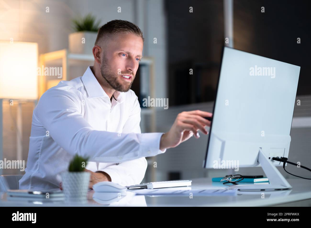 Business Man Analyst Using KPI Data Stock Photo - Alamy