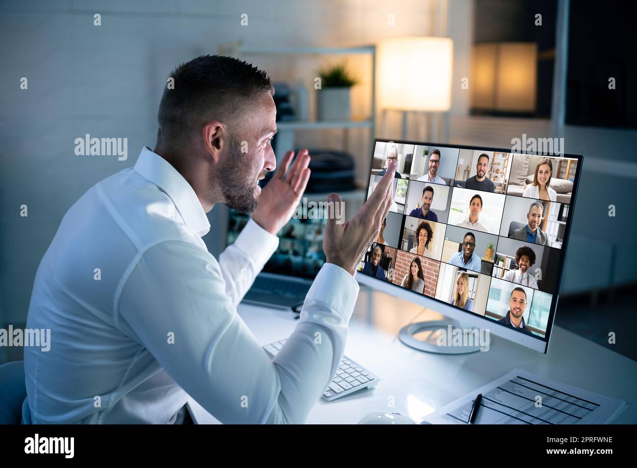 Digital Online Video Conference Webinar Stock Photo - Alamy