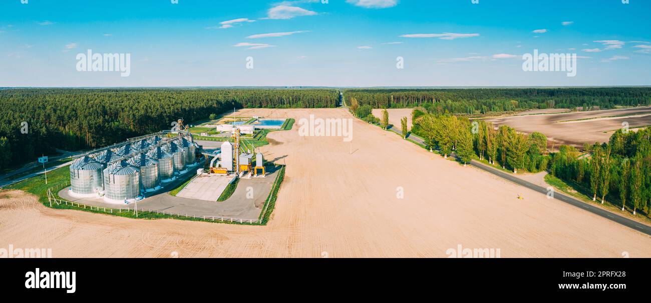 Aerial View Granary, Grain-drying Complex, Commercial Grain Or Seed ...