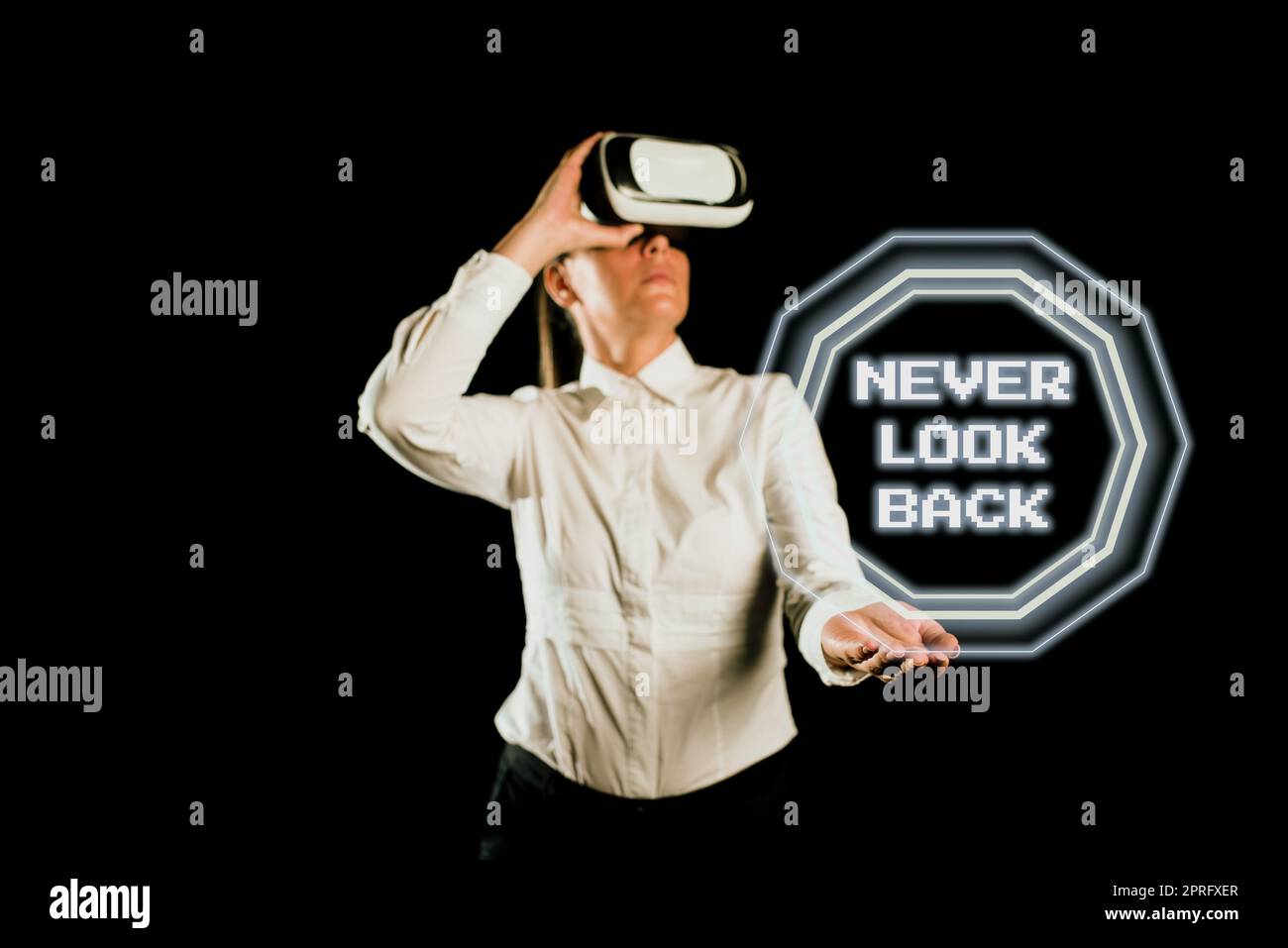 Text caption presenting Never Look Back. Internet Concept Do not have ...