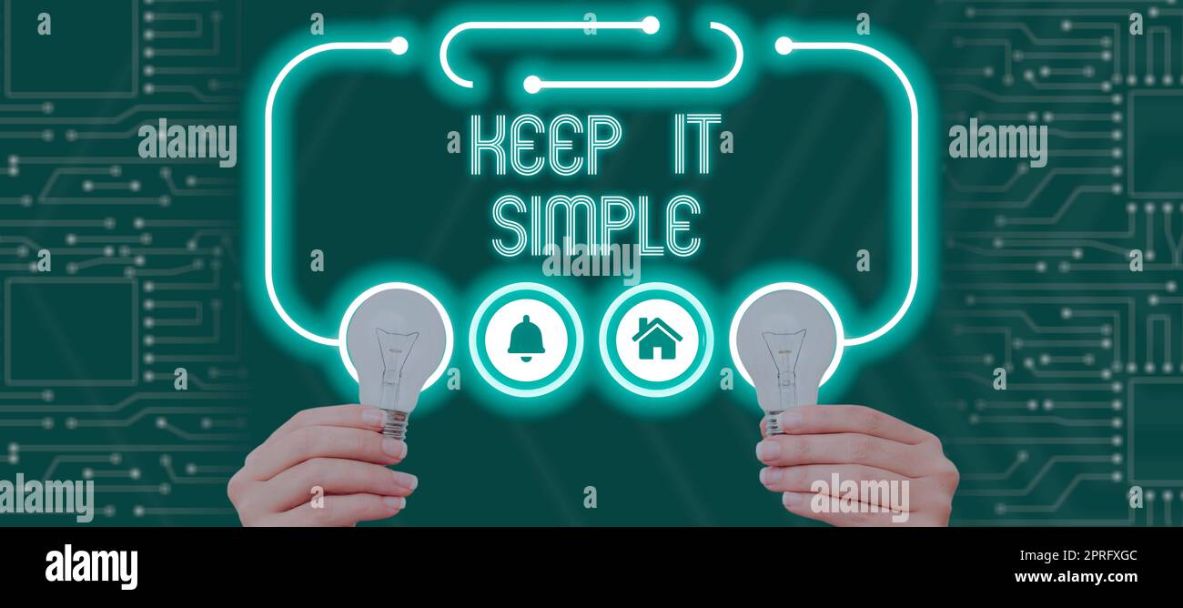 Text caption presenting Keep It Simple. Business approach Easy to toss ...