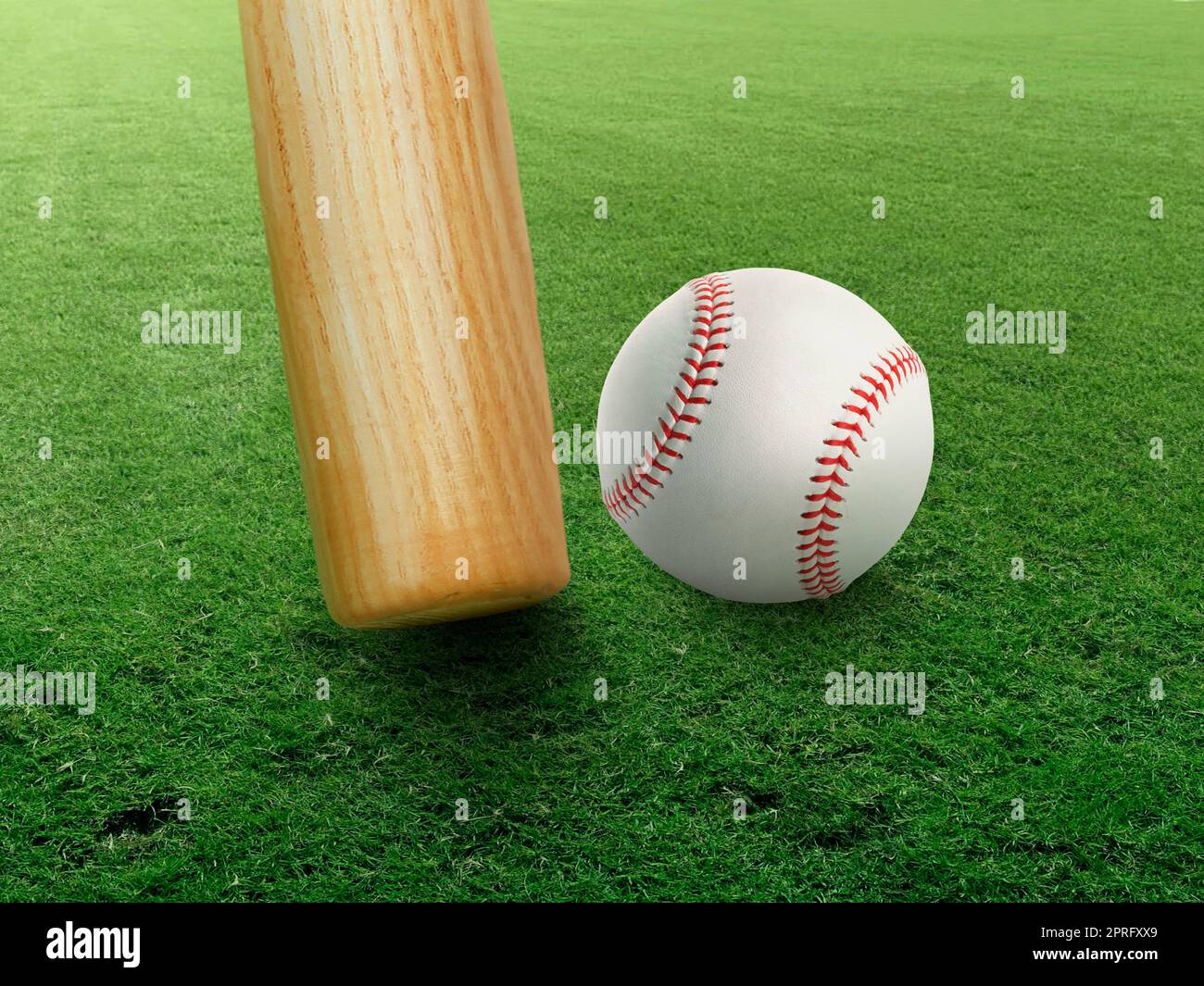 Baseball and old bats on the field of play Stock Photo - Alamy