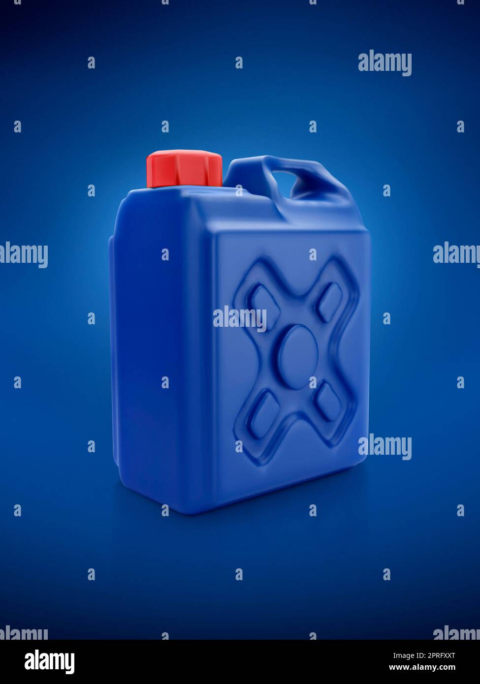 blue plastic gallon empty packaging on blue background 3d render Stock ...