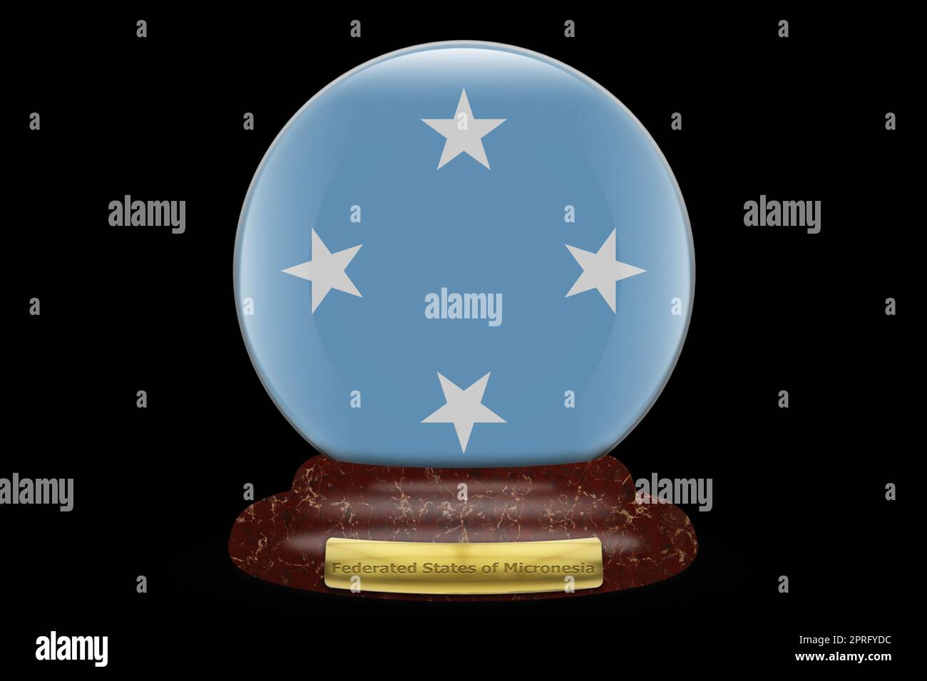 3D Flag of Federated States of Micronesia on a globe Stock Photo - Alamy