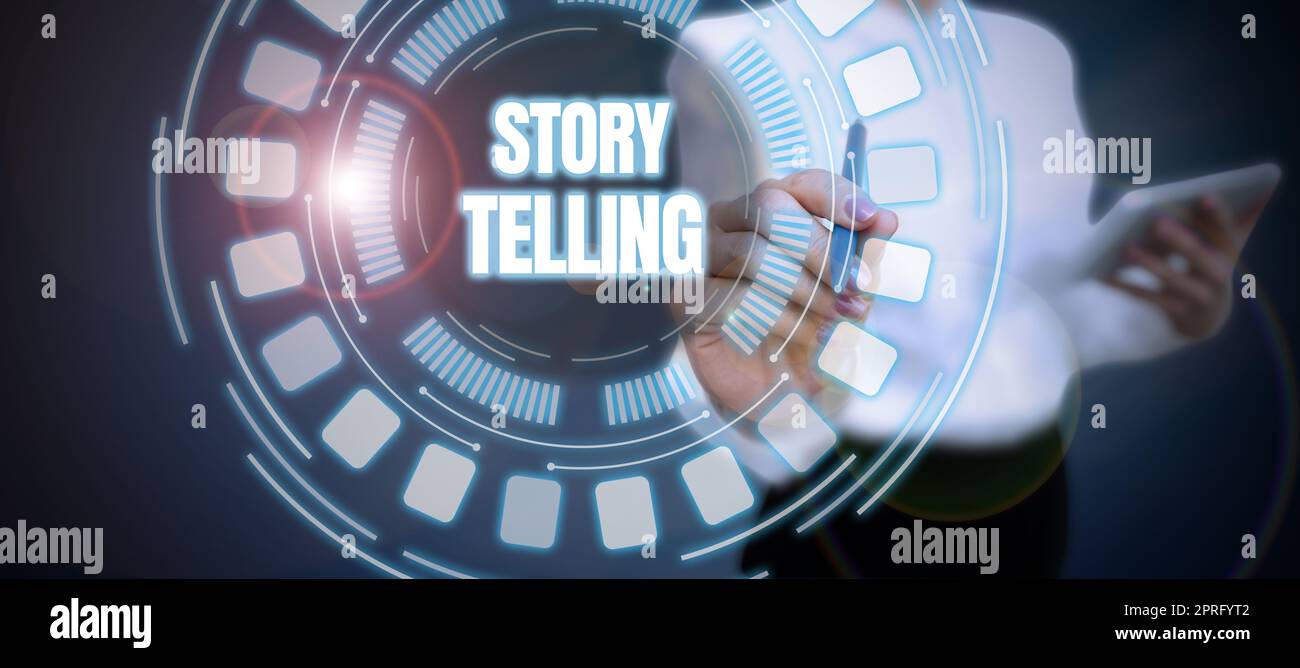Text sign showing Story Telling. Business approach Tell or write short ... Text sign showing Story Telling. Business approach Tell or write short ...