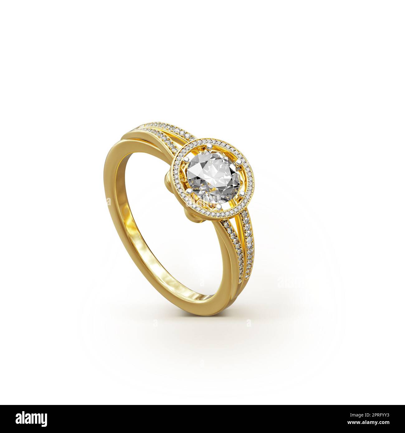 Diamond ring isolated on white background. 3d render Stock Photo - Alamy