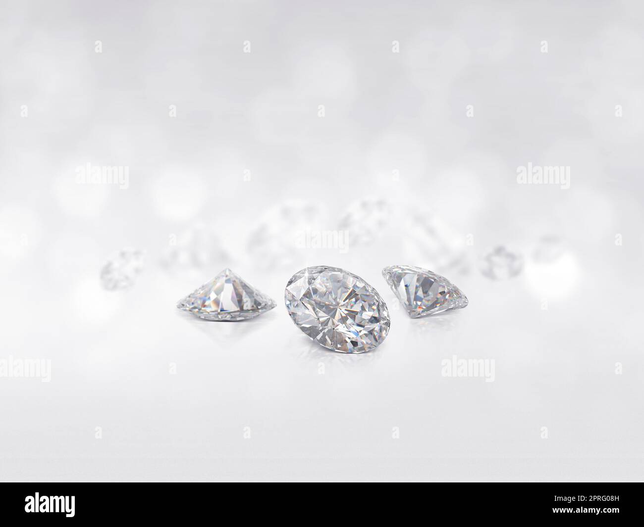 still with expensive cut diamonds in front of a white background ...