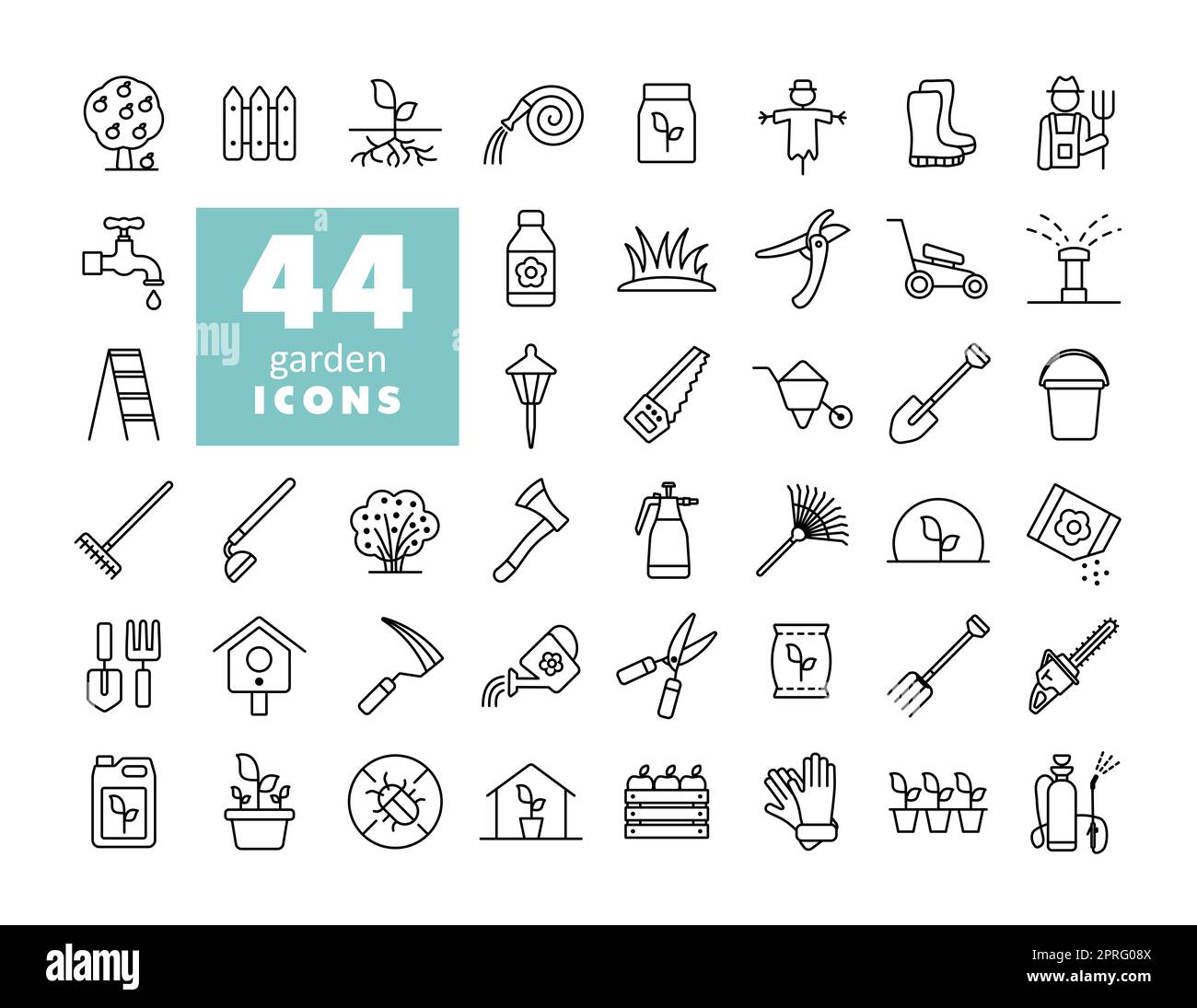 Gardening and Planting vector icons set. Graph symbol for agriculture ...