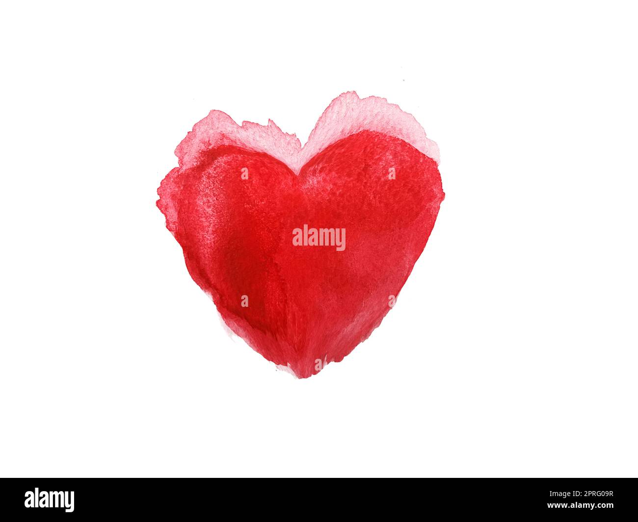 red watercolor hand painted paper texture paper heart isolated on white ...