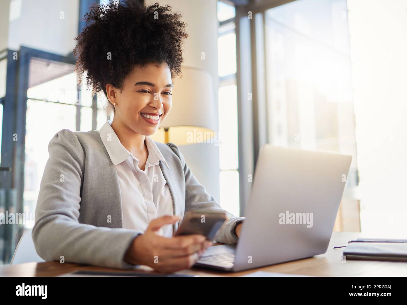 Happy Employee At Desk