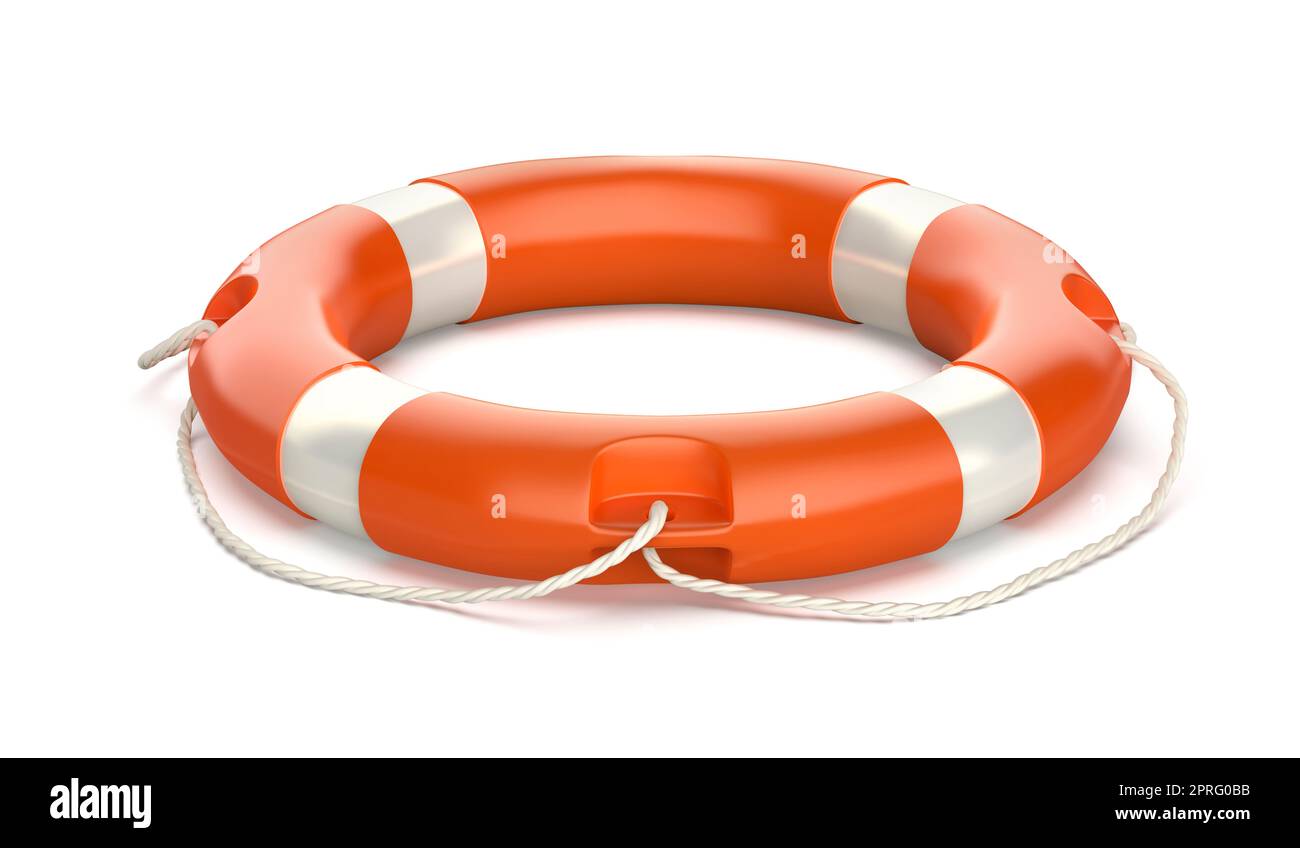 Orange lifebuoy boat lifeguard Cut Out Stock Images & Pictures - Alamy