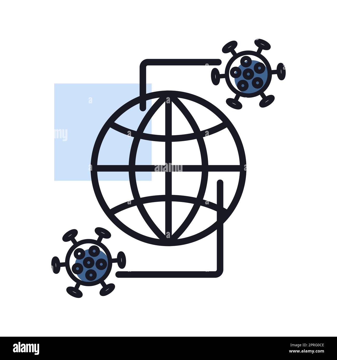 Planet Earth globe with icon of coronavirus 2019-nCov. The spread of a ...