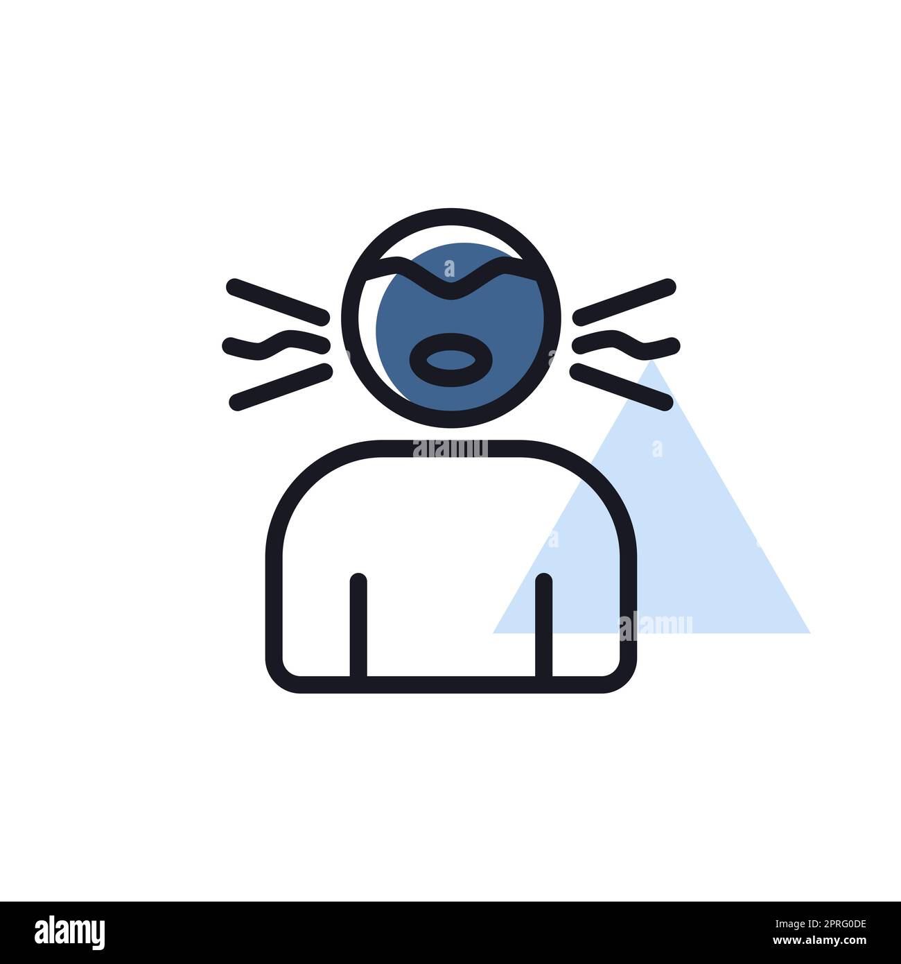 Novel Coronavirus symptoms dry cough vector icon. Medical sign. Graph ...