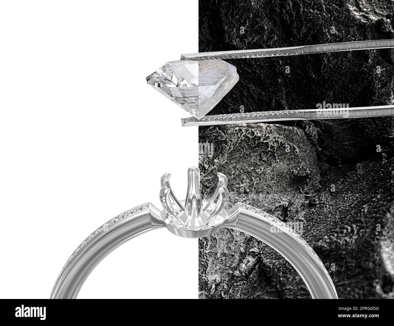 concept of creativity Choosing a diamond before and after making a ...