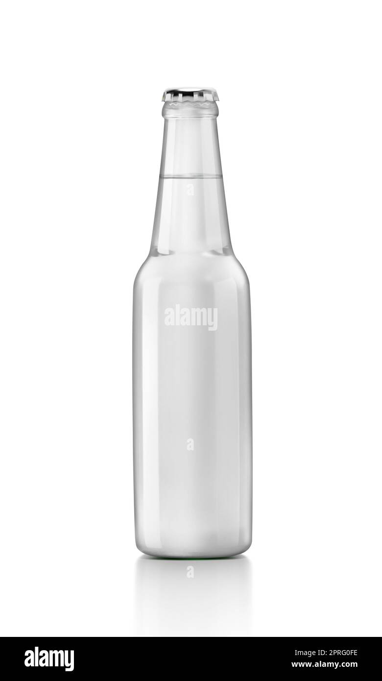 Clean glass bottle mockup on isolated white background ready for your ...