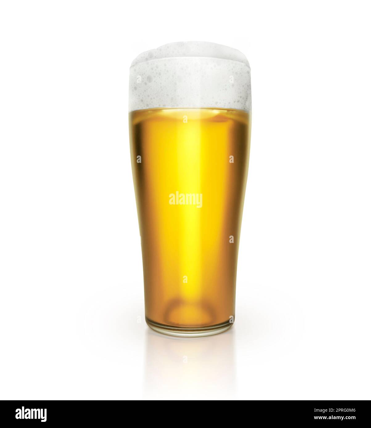 Glass with beer on white background.3d render Stock Photo - Alamy