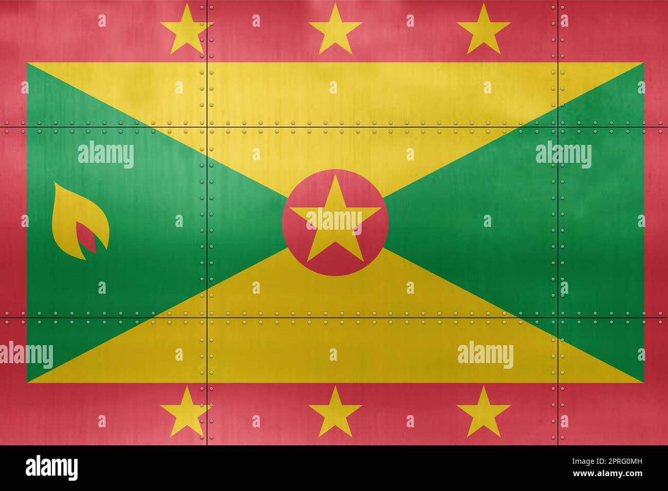 3D Flag of Grenada on metal Stock Photo - Alamy