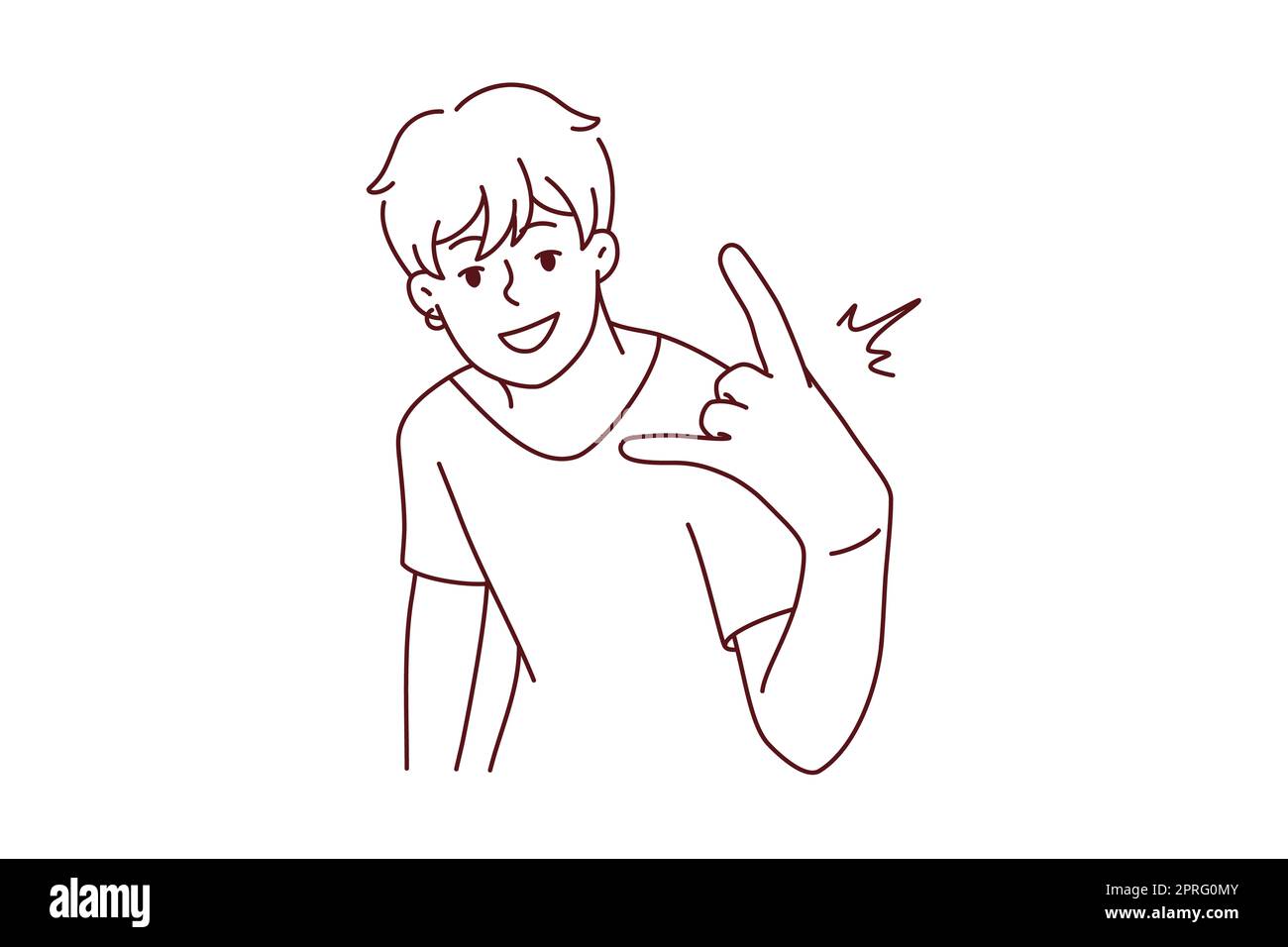 Cool young man show hand gesture. Smiling millennial guy demonstrate ...
