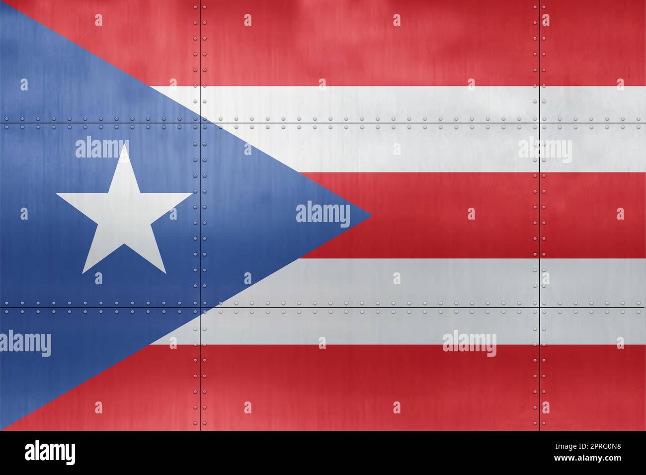3D Flag of Puerto Rico on metal Stock Photo - Alamy