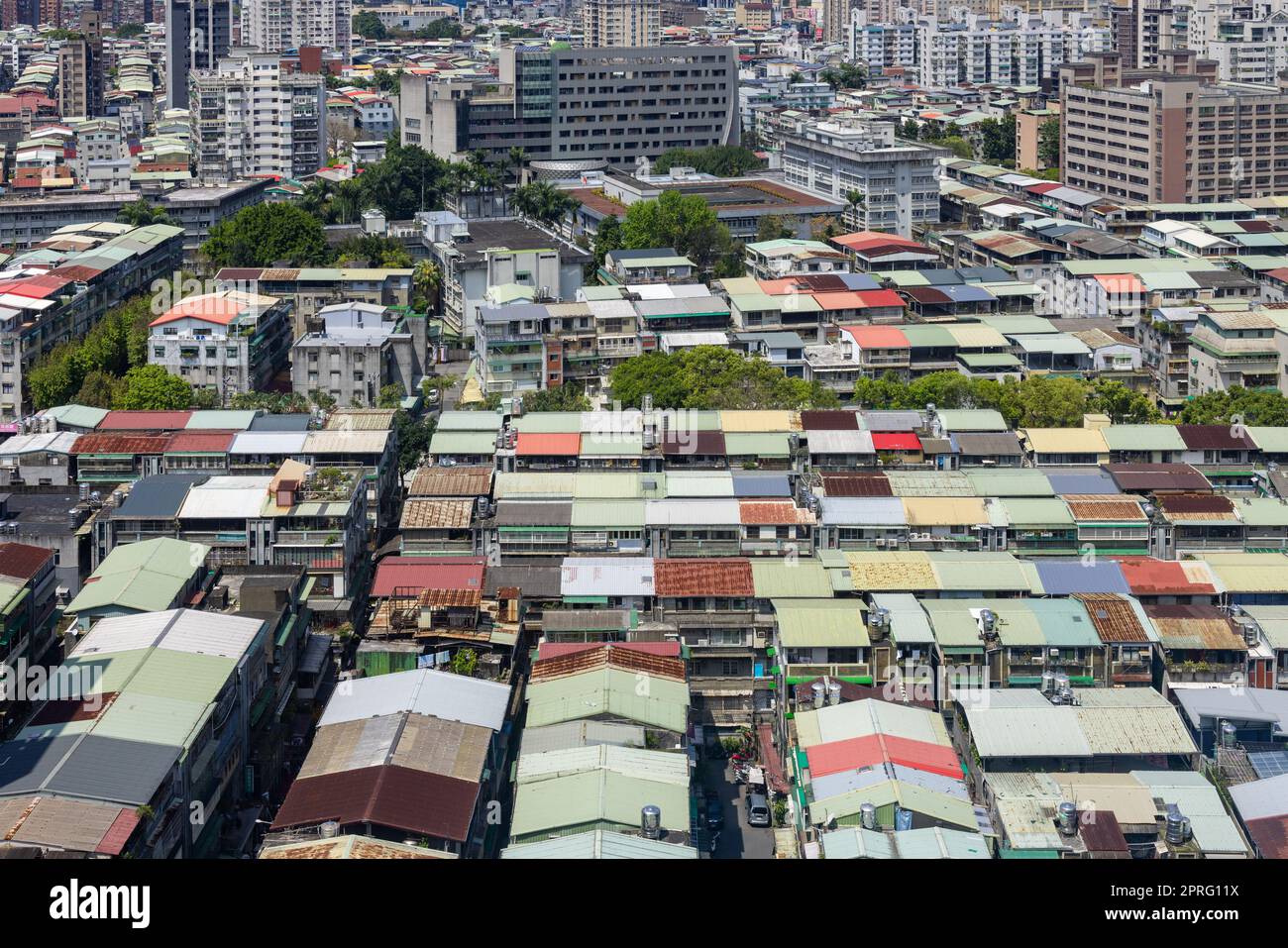 Taipei, Taiwan, 15 March 2022: Aerial view of Taipei city old town ...