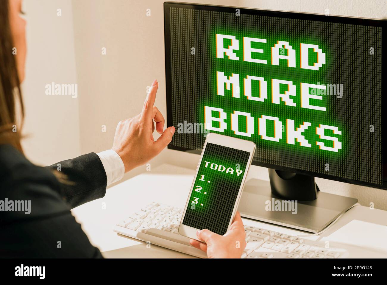 Text sign showing Read More Books. Concept meaning Increase your ...