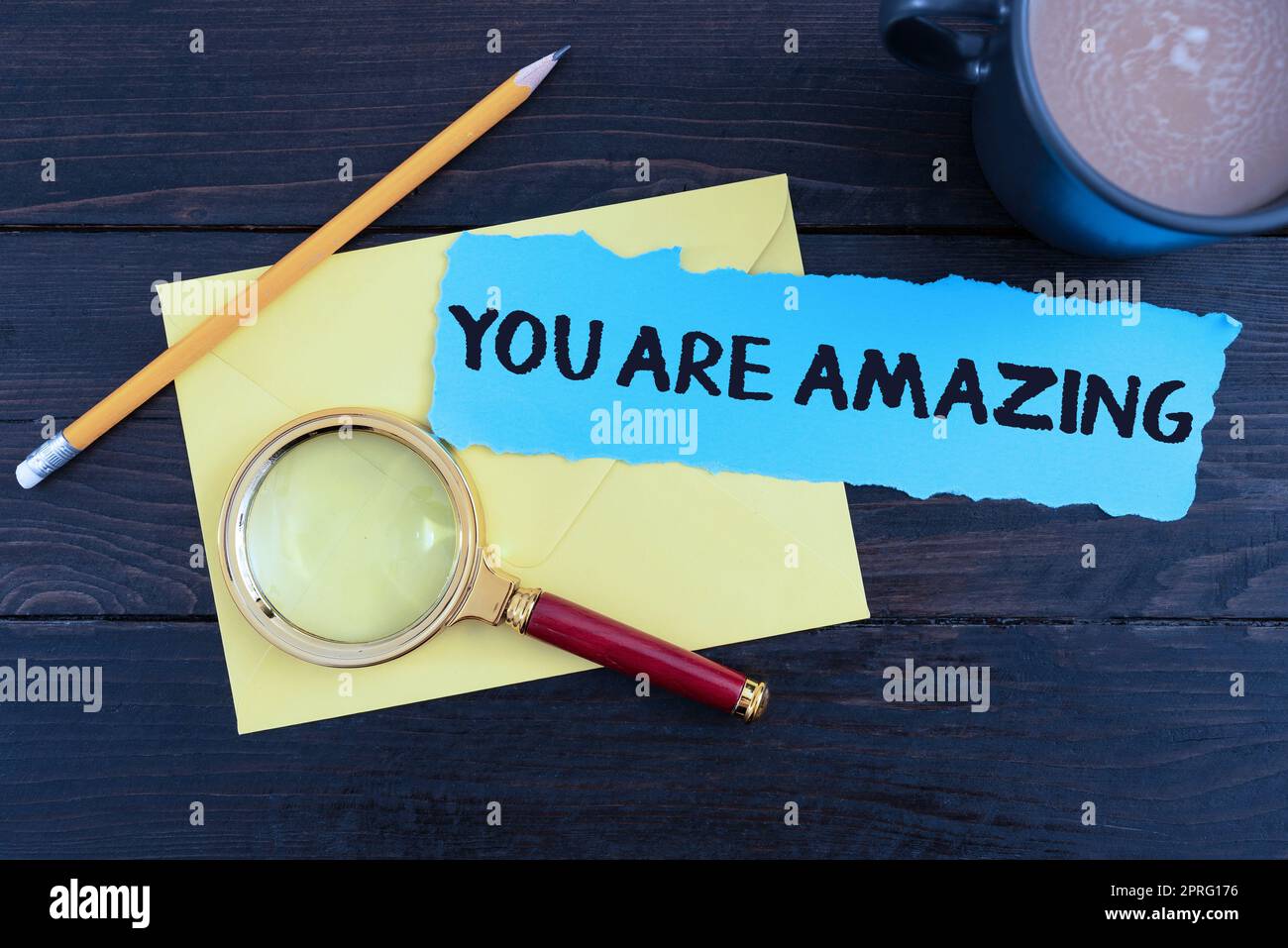 Handwriting text You Are Amazing. Word for To have a great opinion ...