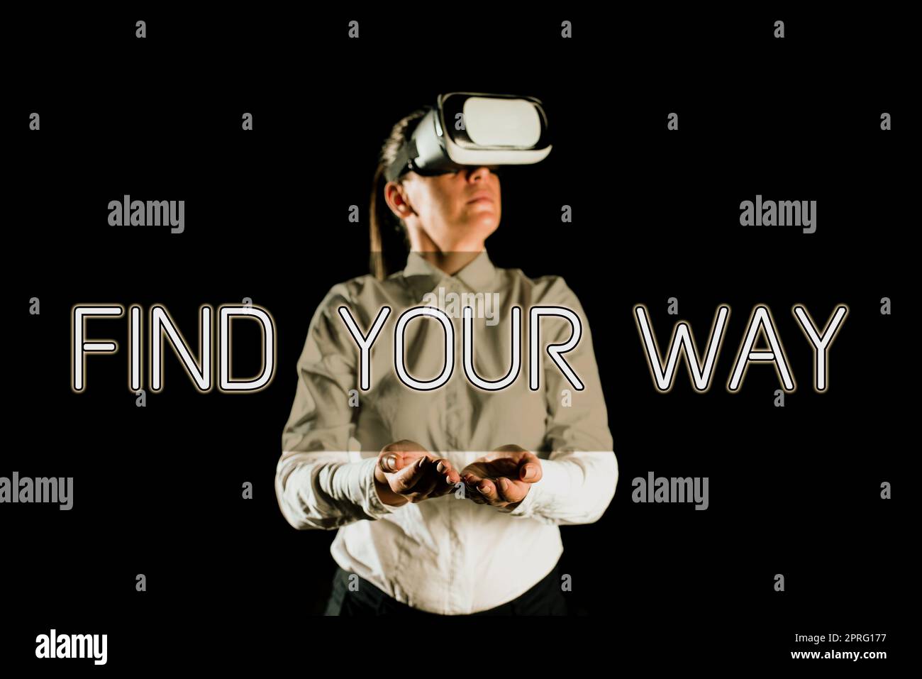 Text caption presenting Find Your Way. Concept meaning Look for ...