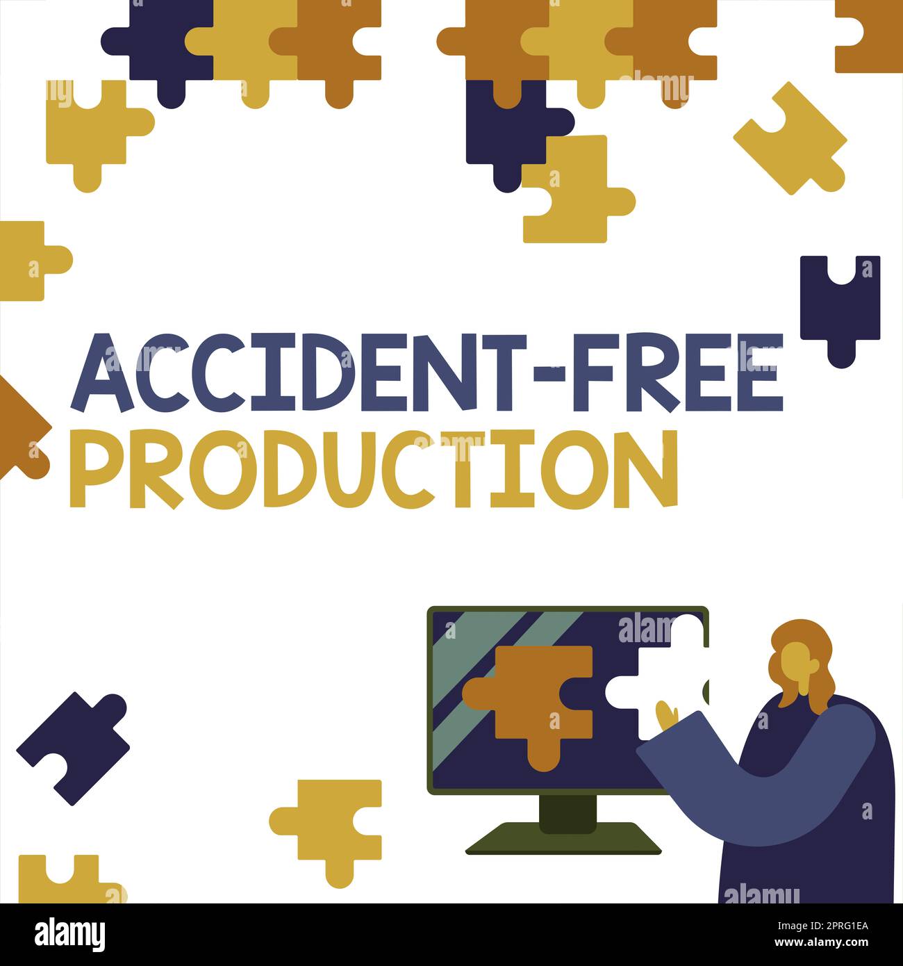 Text showing inspiration Accident Free Production, Conceptual photo ...