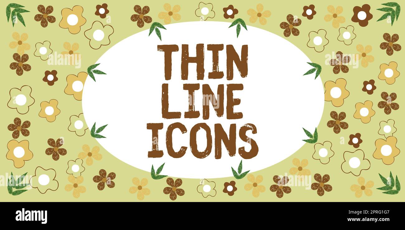 Inspiration showing sign Thin Line Icons, Business concept Symbols used ...