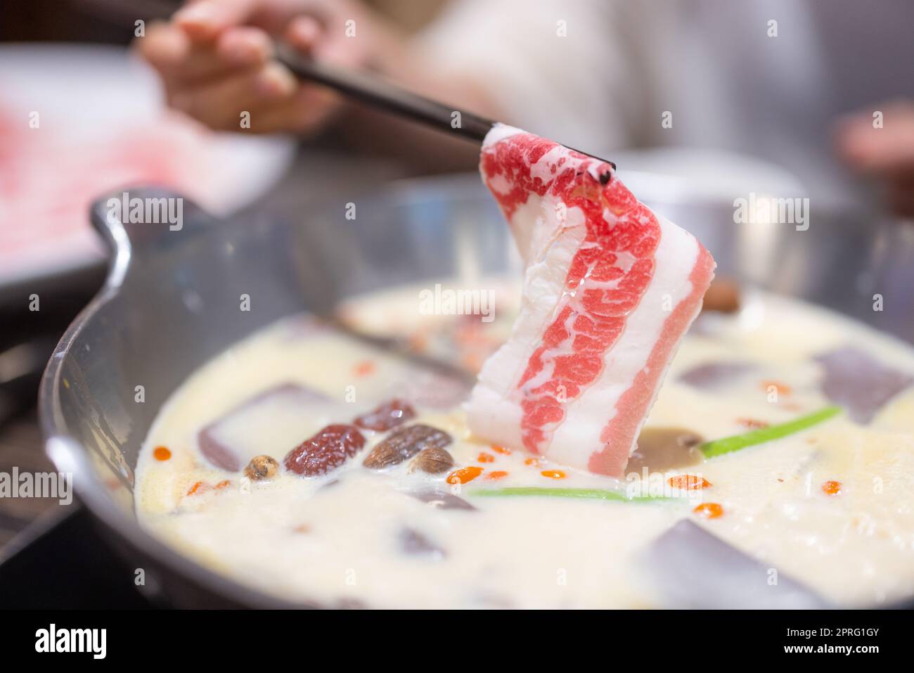 Spicy duck blood soup hot pot, Taiwanese cuisine Stock Photo - Alamy