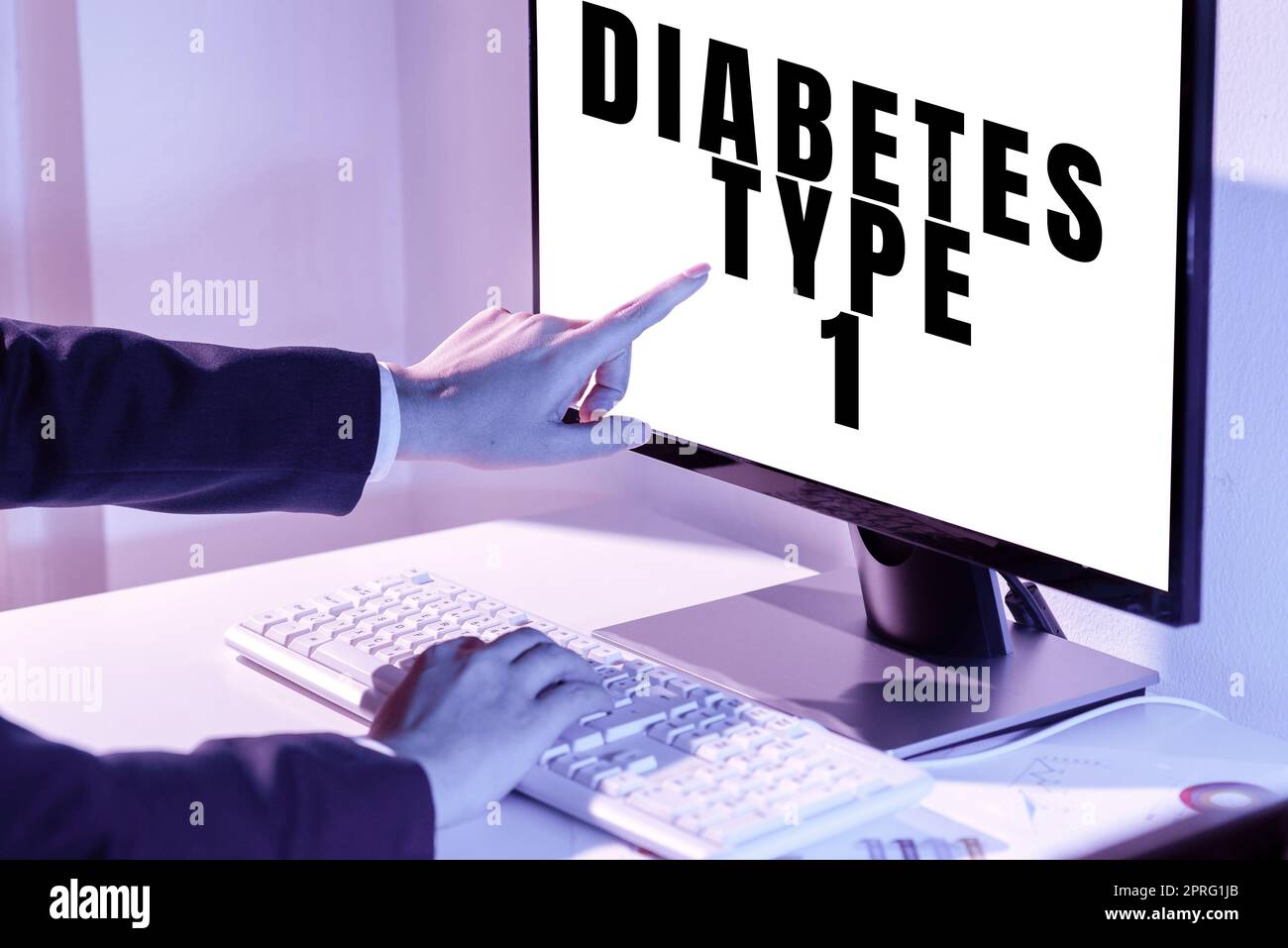 Handwriting text Diabetes Type 1. Internet Concept condition in which ...