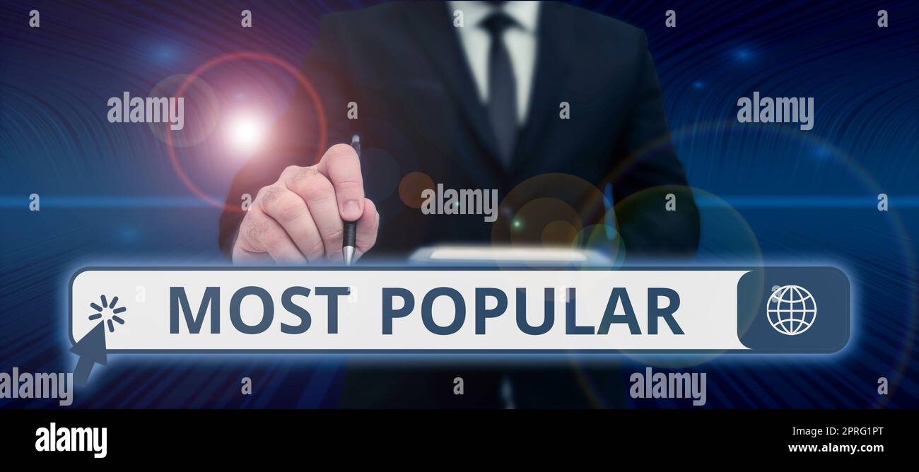 Inspiration showing sign Most Popular. Business approach Top Rating ...