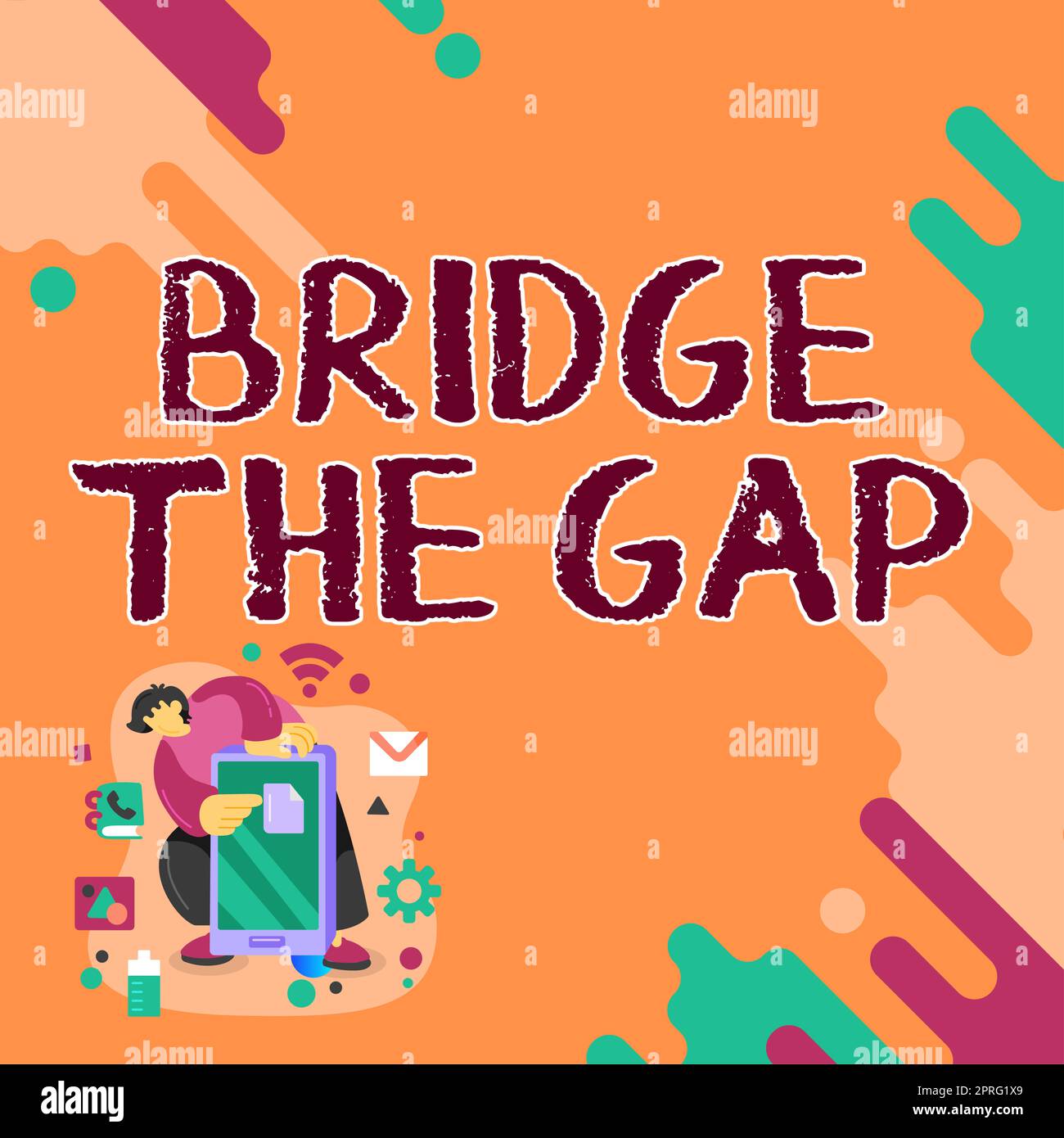 Hand writing sign Bridge The Gap, Business approach Overcome the ...