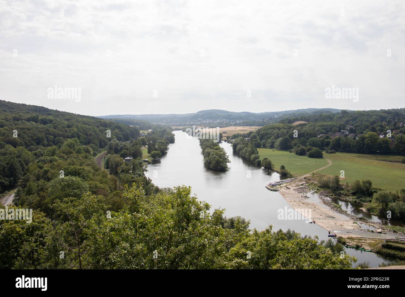 Ruhr valley in Witten with river course Stock Photo - Alamy
